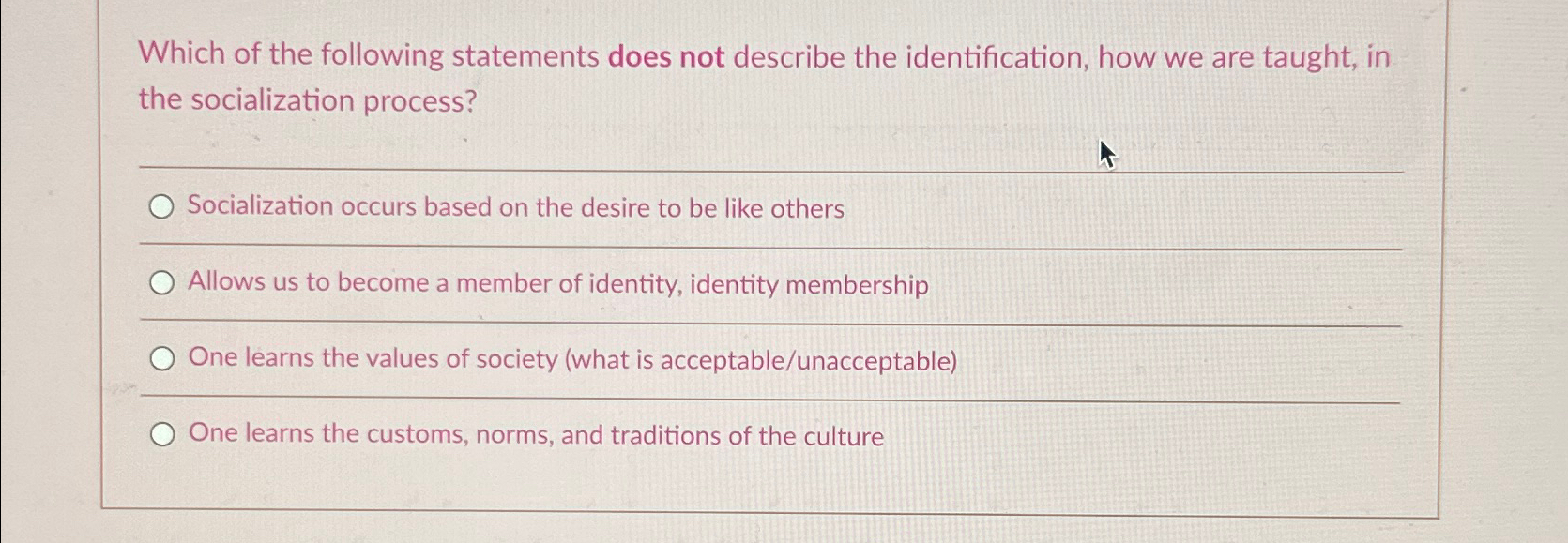 Solved Which of the following statements does not describe | Chegg.com