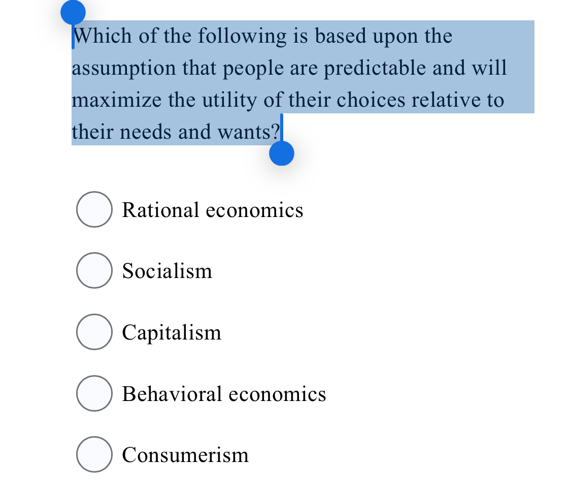 High Quality SOLUTION Which of the following is based upon the assumption | Chegg.com