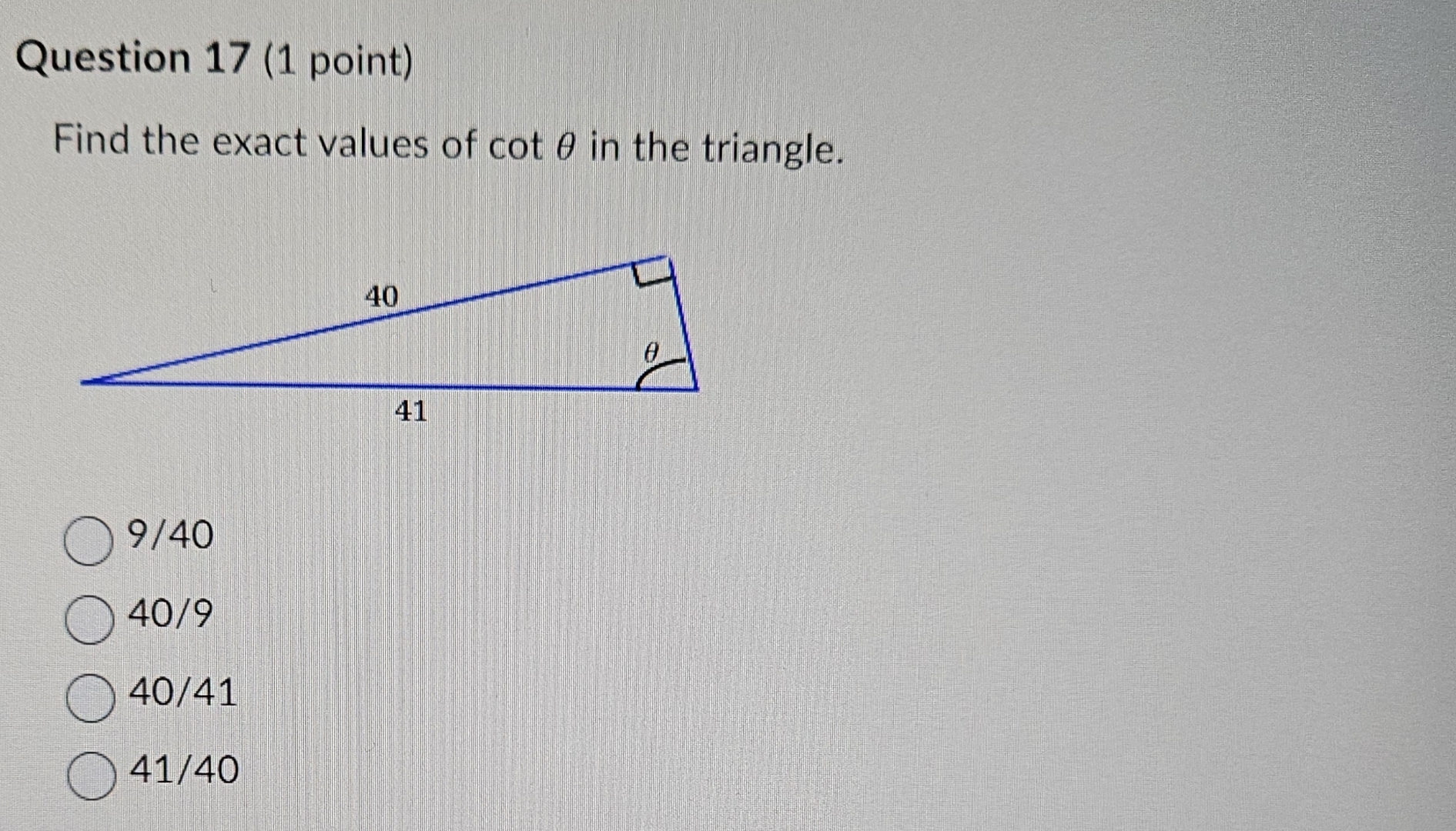 Solved Question 17 (1 point)Find the exact values of cotθ | Chegg.com Solved Question 17 (1 point)Find the exact values of cotθ | Chegg.com