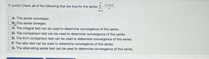 Solved (1 point) Check all of the following that are true | Chegg.com