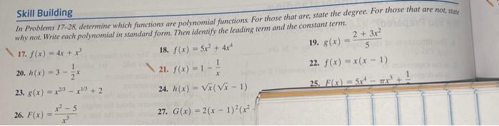 Solved Skill Building In Problems 17-28, determine which | Chegg.com