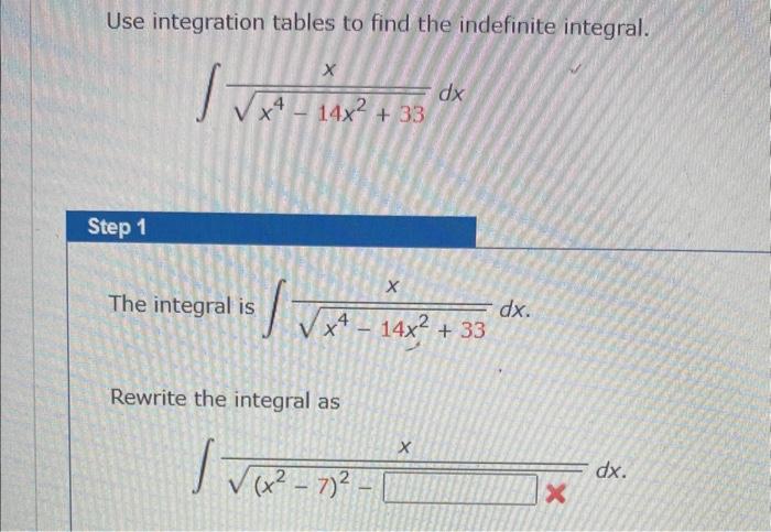 Solved Use integration tables to find the indefinite | Chegg.com
