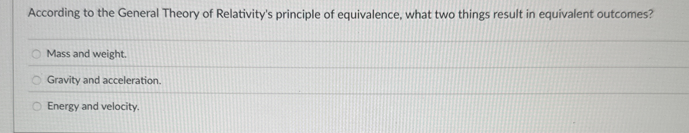 Solved According to the General Theory of Relativity's | Chegg.com