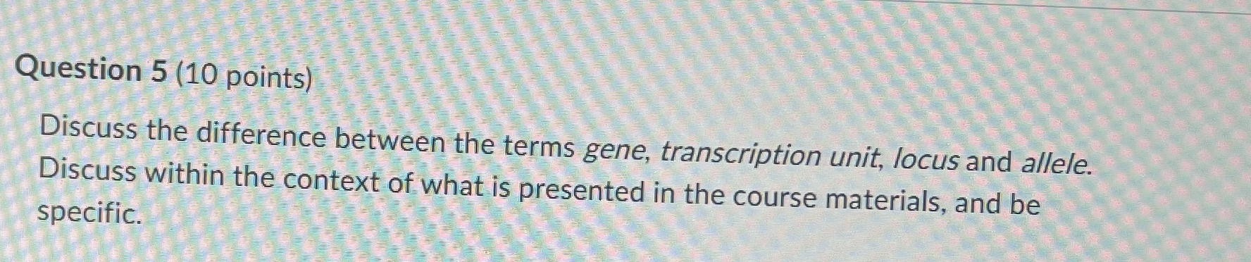 Solved Question 5 (10 ﻿points)Discuss the difference between | Chegg.com
