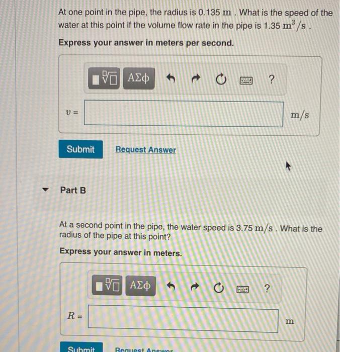Solved Water is flowing in a cylindrical pipe of varying | Chegg.com
