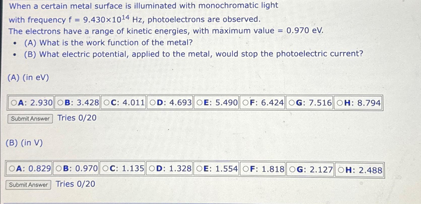 Solved When a certain metal surface is illuminated with | Chegg.com