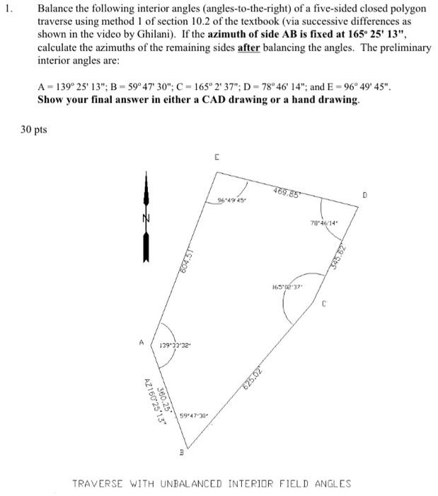 Solved Balance the following interior angles | Chegg.com
