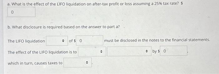 Solved a. What is the effect of the LIFO liquidation on | Chegg.com