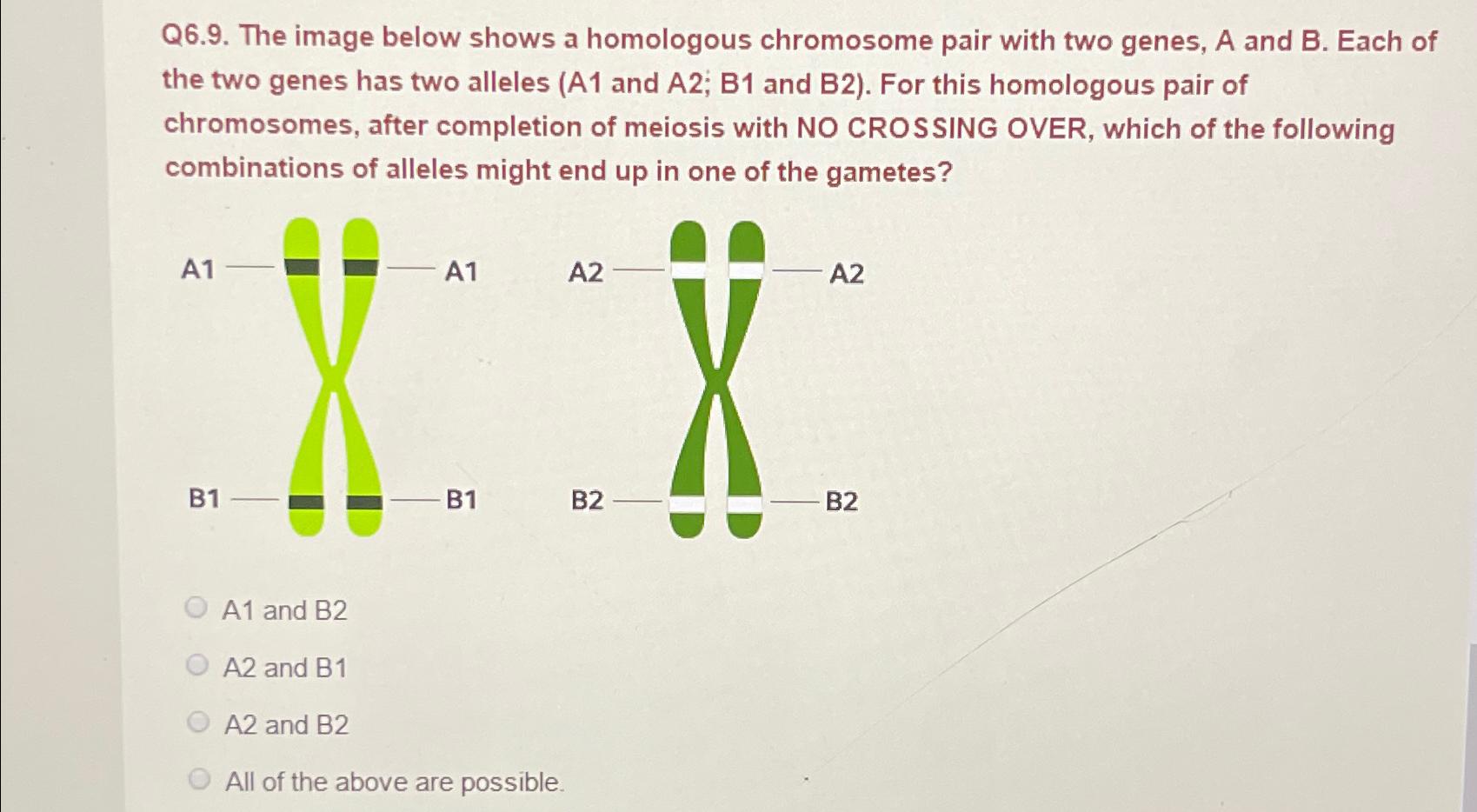 Solved Q6.9. ﻿The image below shows a homologous chromosome | Chegg.com