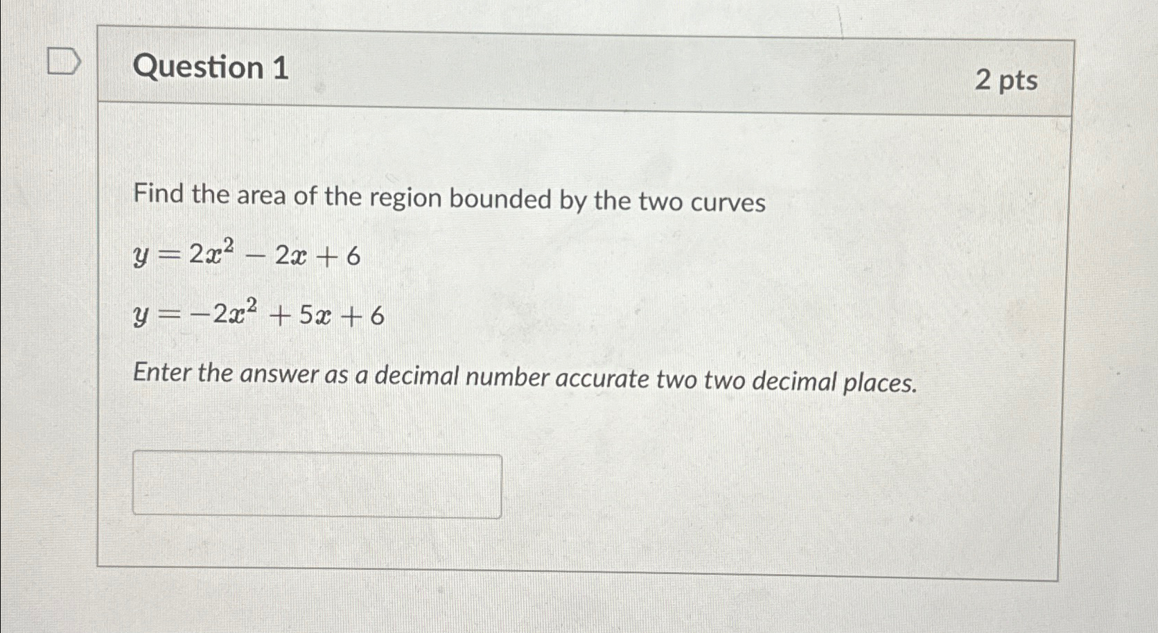 Solved Question 12 ﻿ptsFind the area of the region bounded | Chegg.com