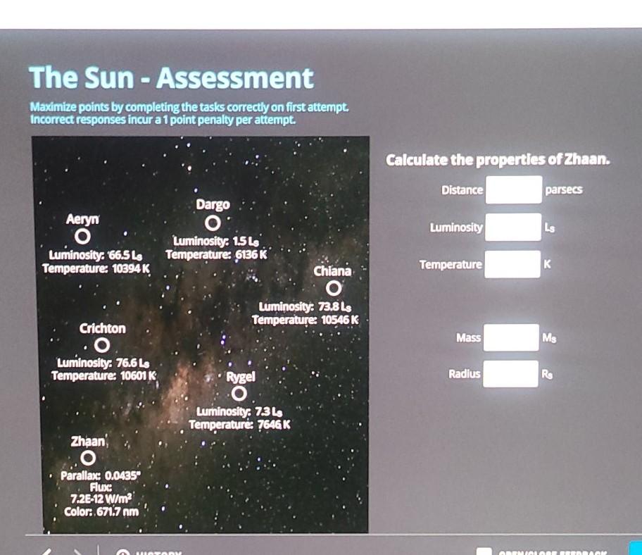 Solved The Sun - Assessment Maximize points by completing | Chegg.com