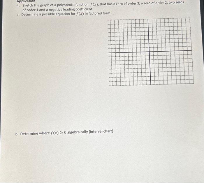 Solved Application 4. Sketch the graph of a polynomial | Chegg.com