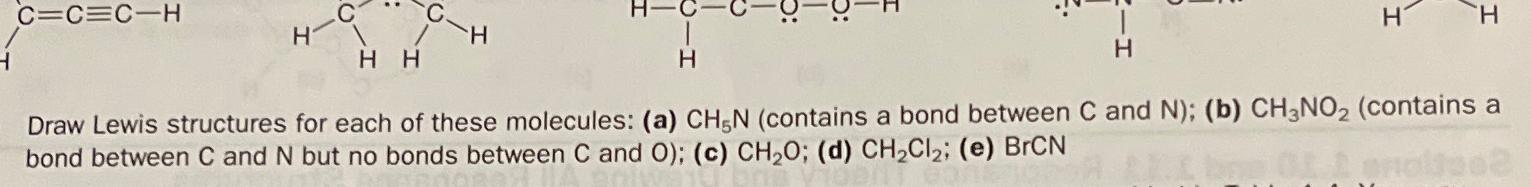 Solved Draw Lewis structures for each of these molecules: | Chegg.com