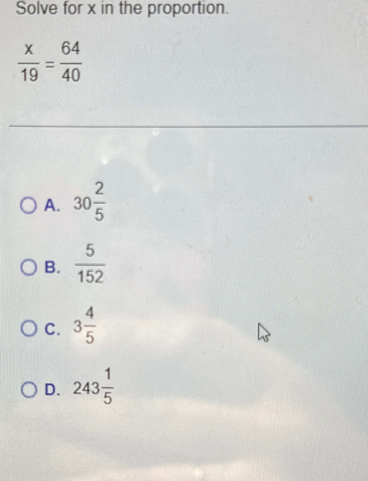 Solved Solve for x ﻿in the | Chegg.com