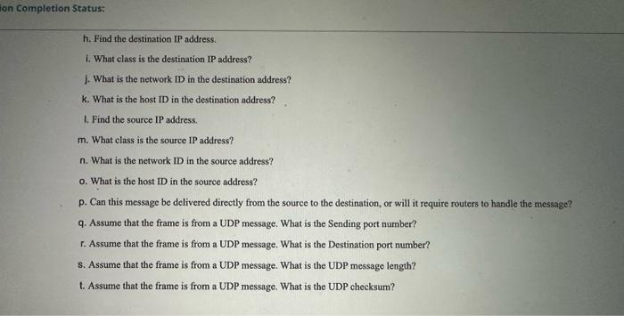 Solved The frame and IP Header formats are given in a | Chegg.com
