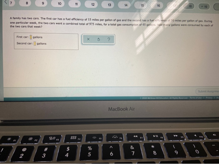 Solved 19 A family has two cars. The first car has a fuel | Chegg.com
