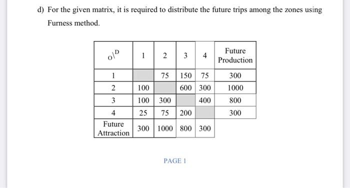 Solved d) For the given matrix, it is required to distribute | Chegg.com