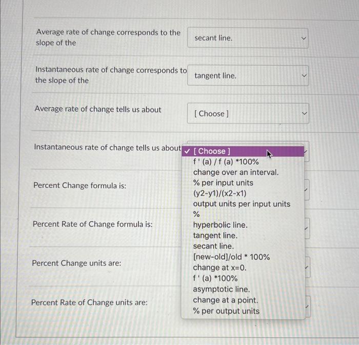 Solved Average rate of change corresponds to the slope of | Chegg.com