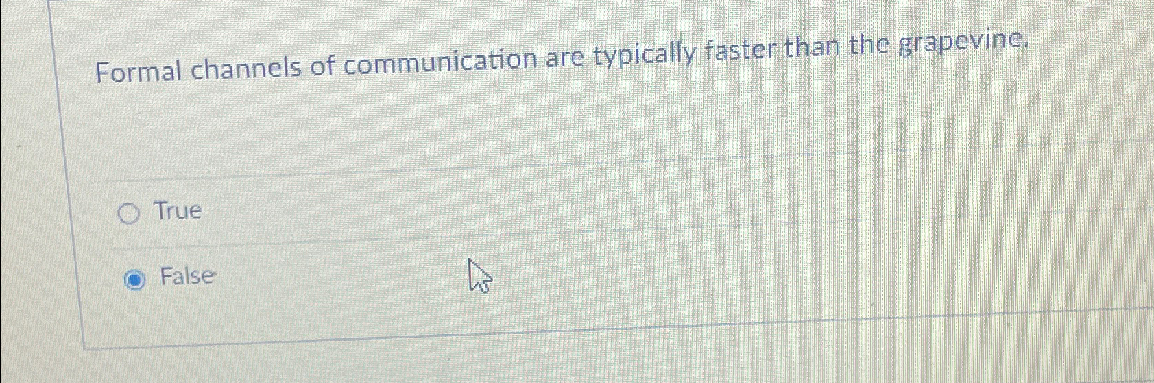 Solved Formal channels of communication are typically faster | Chegg.com