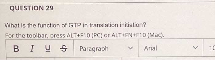 Solved What is the function of GTP in translation | Chegg.com