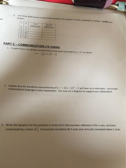 Solved 3 Use Finite Differences To Determine Whether The 
