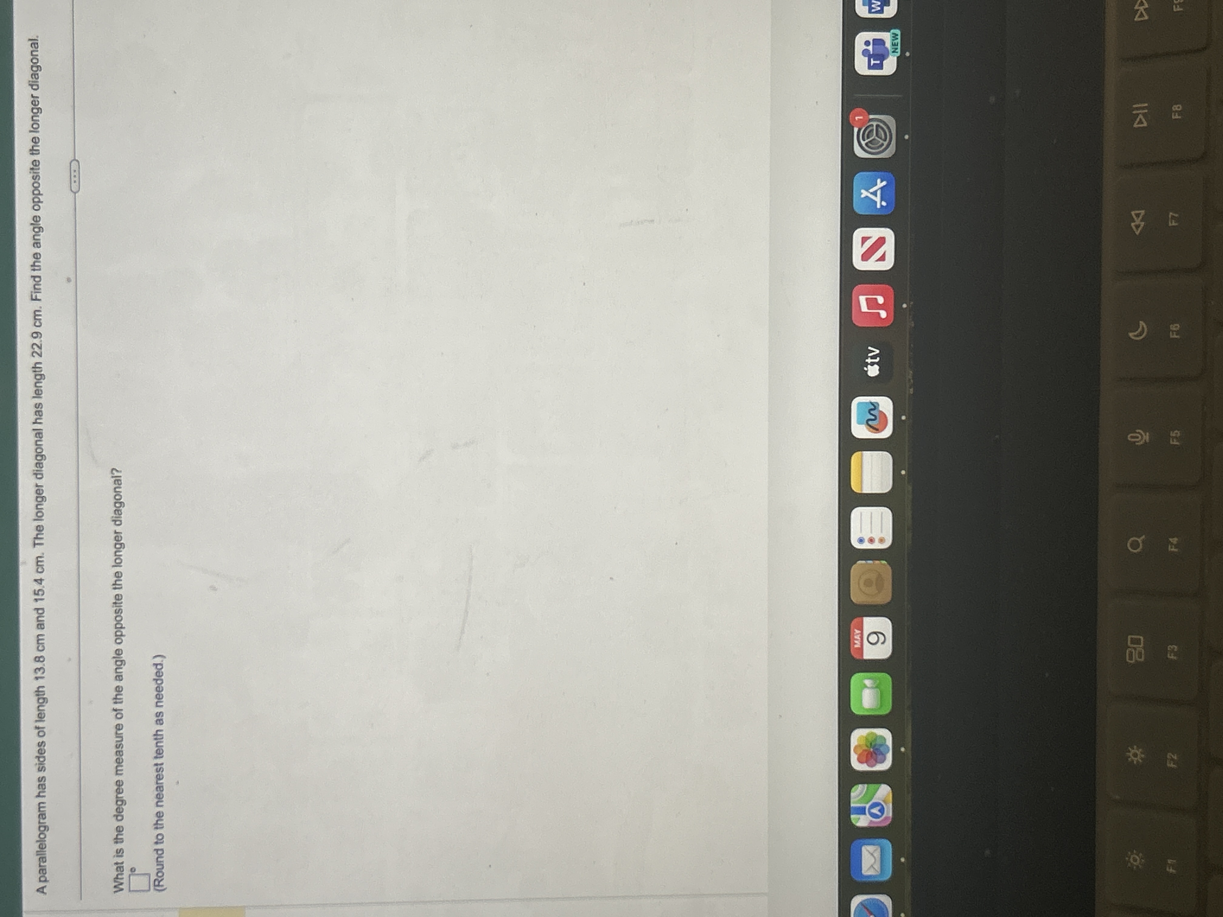 Solved A parallelogram has sides of length 13.8cm ﻿and | Chegg.com