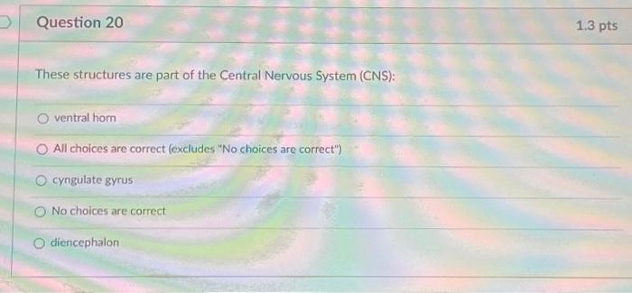 Solved These structures are part of the Central Nervous | Chegg.com