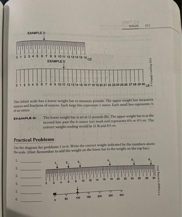 Solved UNIT 29 SCALES 211 EXAMPLED 0 1 2 3 4 5 6 7 8 9 10 11 | Chegg.com
