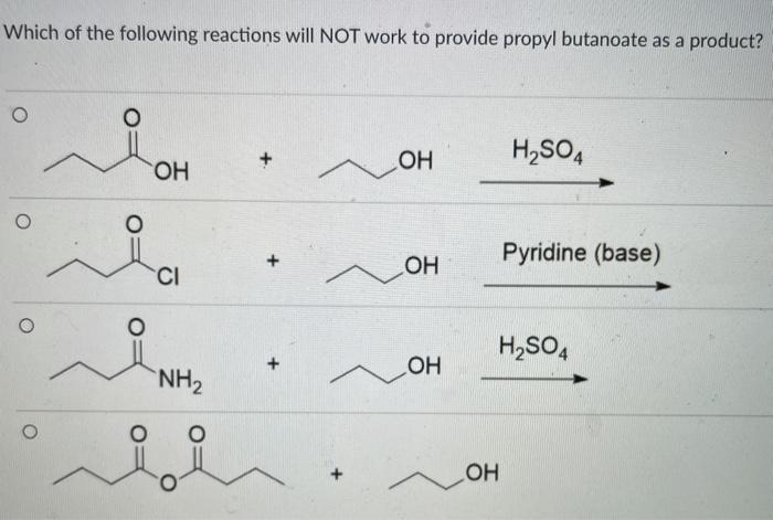 Solved Which of the following reactions will NOT work to | Chegg.com