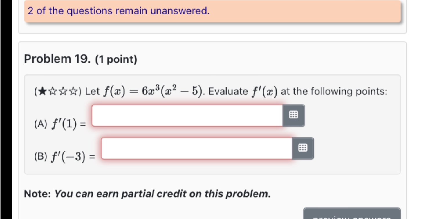 Solved Problem 19. (1 ﻿point)( ***↩↩ほ ﻿Let f(x)=6x3(x2-5). | Chegg.com