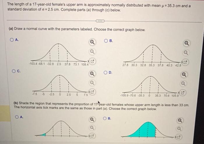 Solved The length of a 17-year-old female's upper arm is | Chegg.com