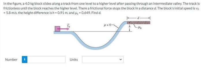 Solved In the figure, a 4.0 kg block slides along a track | Chegg.com