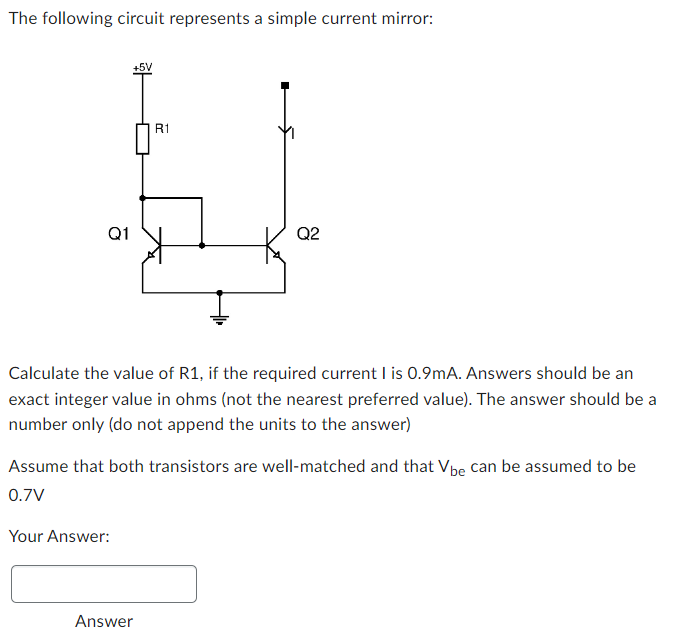 Solved The following circuit represents a simple current | Chegg.com