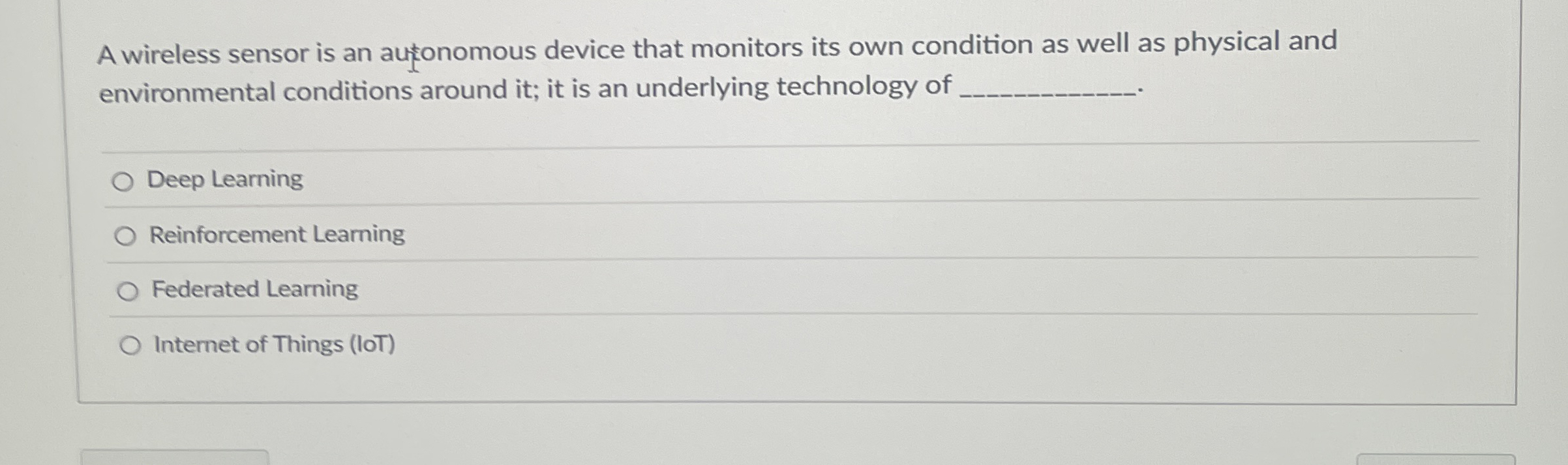 Solved A wireless sensor is an aukonomous device that | Chegg.com