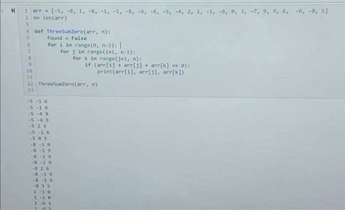 Solved this code adds 3 numbers from an array that is equal | Chegg.com