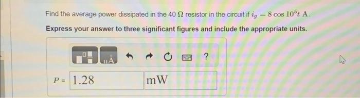 Solved Find the average power dissipated in the 40Ω resistor | Chegg.com