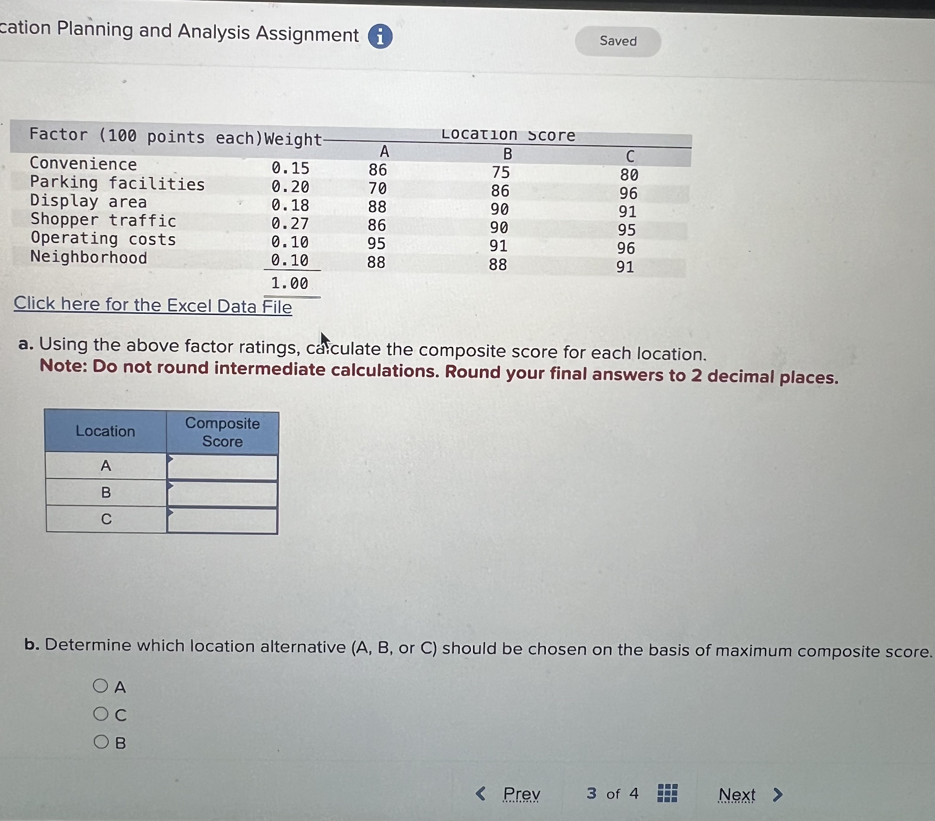 Solved by an EXPERT Click here for the Excel Data Filea. ﻿Using the above | Chegg.com