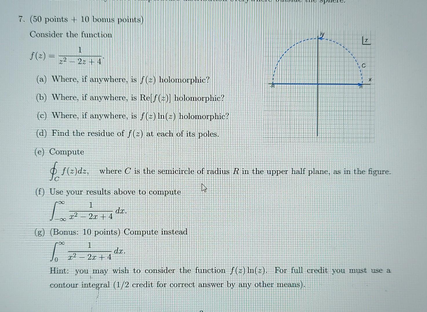 Solved 7. ( 50 points +10 bonus points) Consider the | Chegg.com Solved 7. ( 50 points +10 bonus points) Consider the | Chegg.com