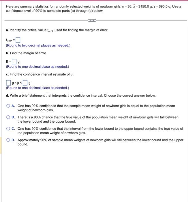 Solved Here are summary statistics for randomly selected | Chegg.com