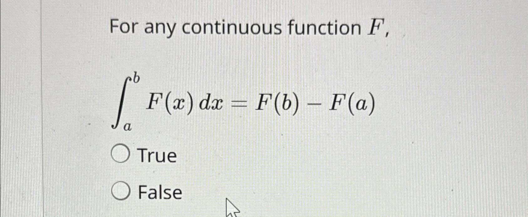 Solved For any continuous function | Chegg.com