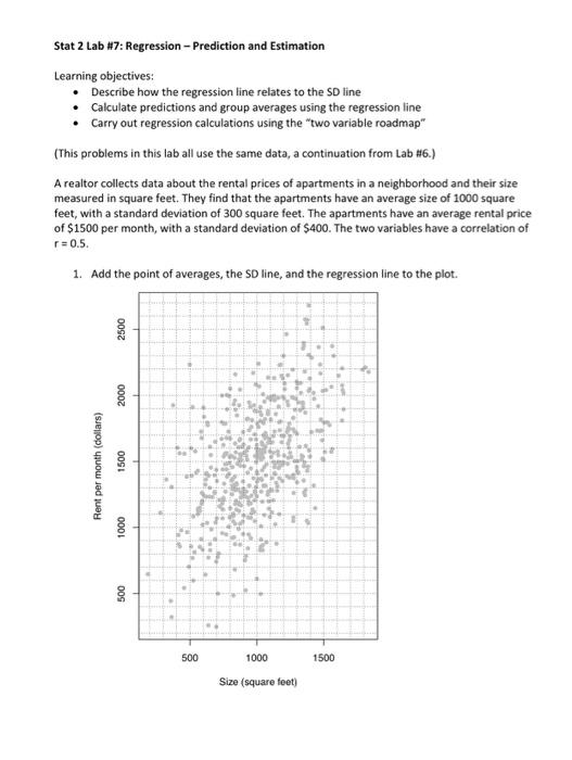 Solved Stat 2 Lab #7: Regression - Prediction and Estimation | Chegg.com