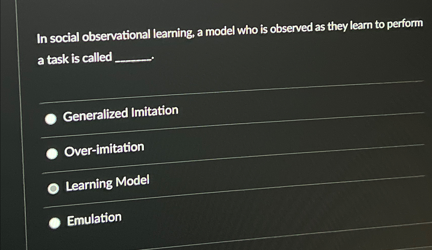 Solved In social observational learning, a model who is | Chegg.com