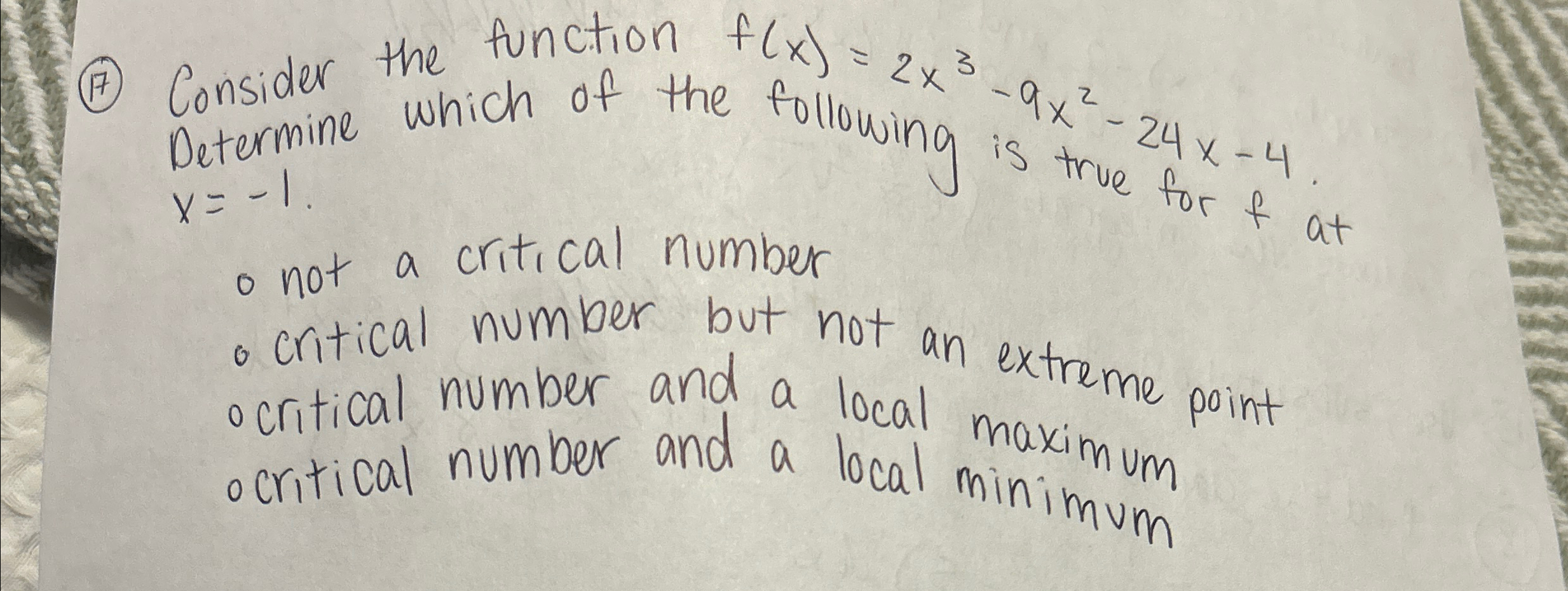 Solved Consider the function f(x)=2x3-9x2-24x-4. ﻿Determine | Chegg.com
