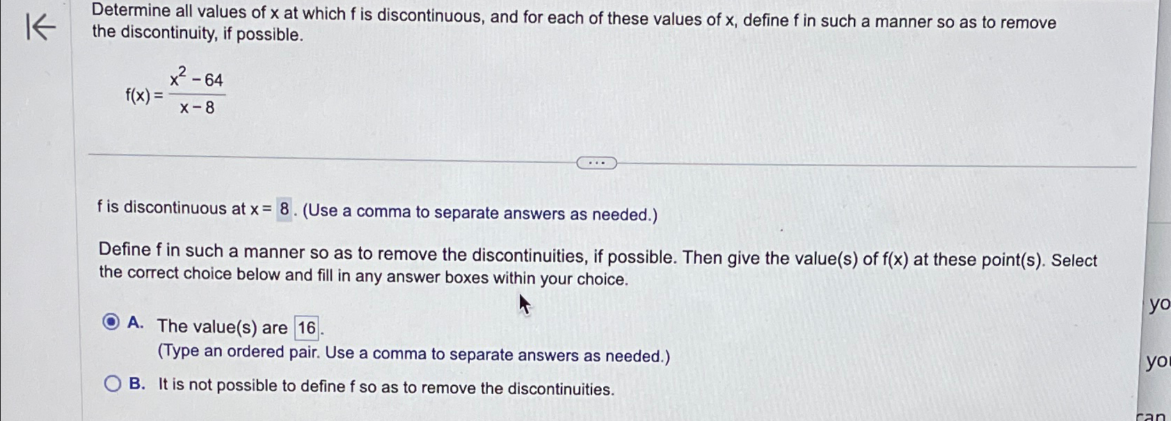 Solved Determine all values of x ﻿at which f ﻿is | Chegg.com