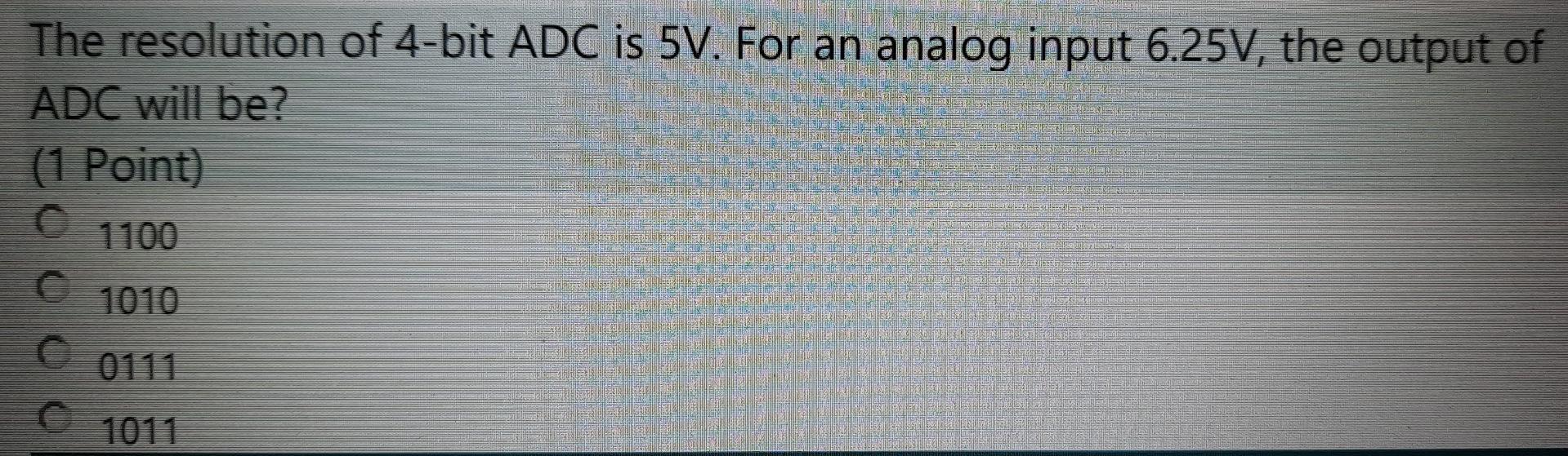 Solved The Resolution Of 4 Bit Adc Is 5v For An Analog