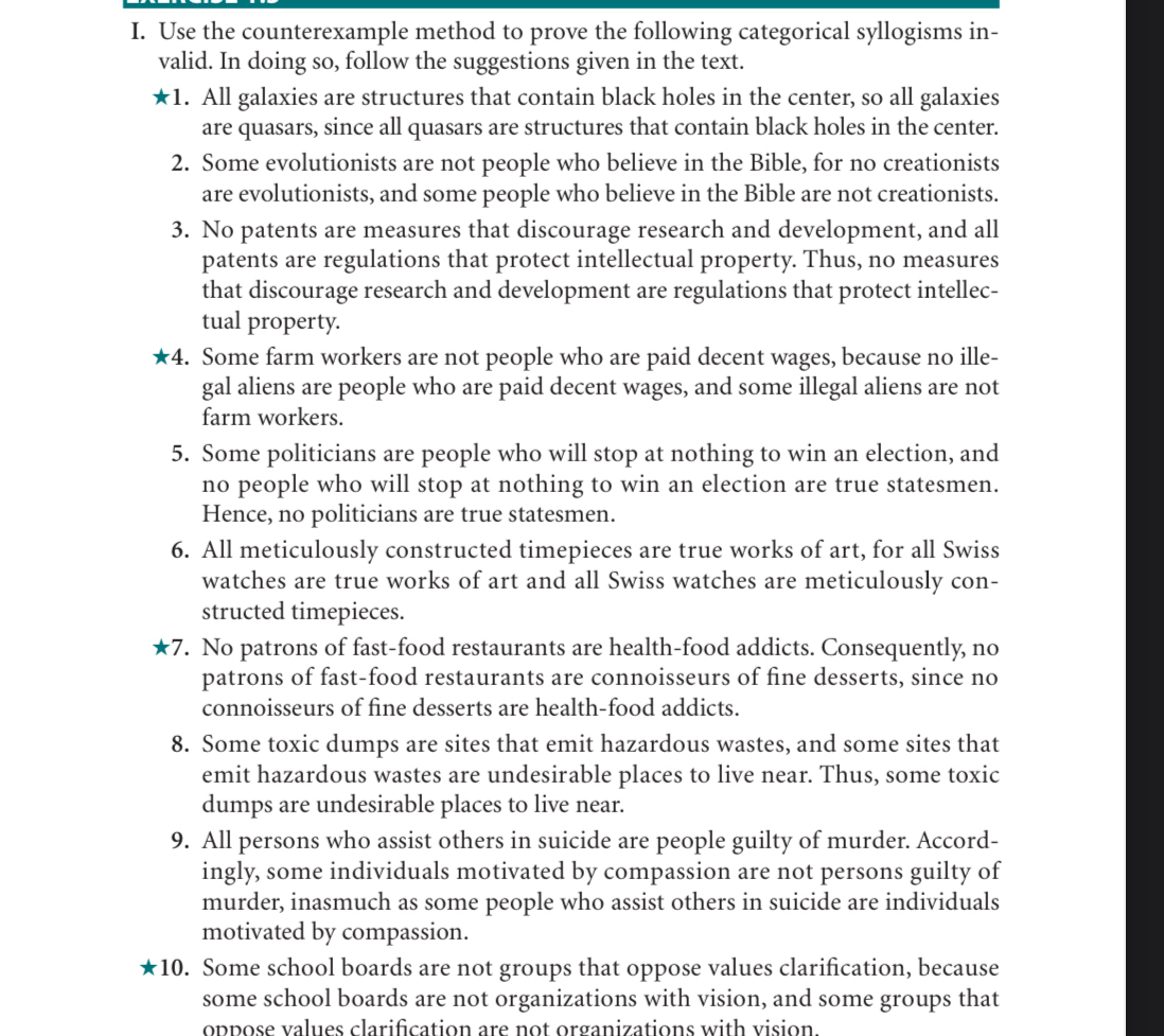 I. Use the counterexample method to prove the | Chegg.com