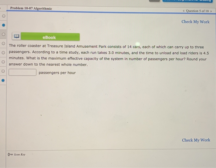 Solved Problem 10-07 Algorithmic Question 5 of 10 Check My | Chegg.com