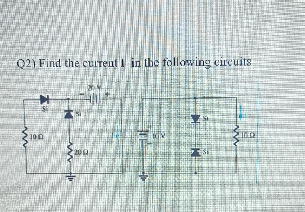 Solved Q2) Find the current I in the following circuits 20 N | Chegg.com