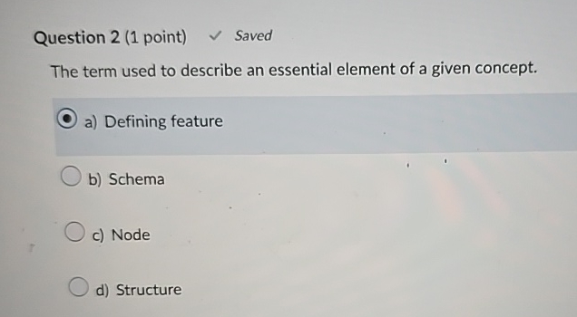 Solved Question 2 (1 ﻿point) ﻿SavedThe term used to | Chegg.com