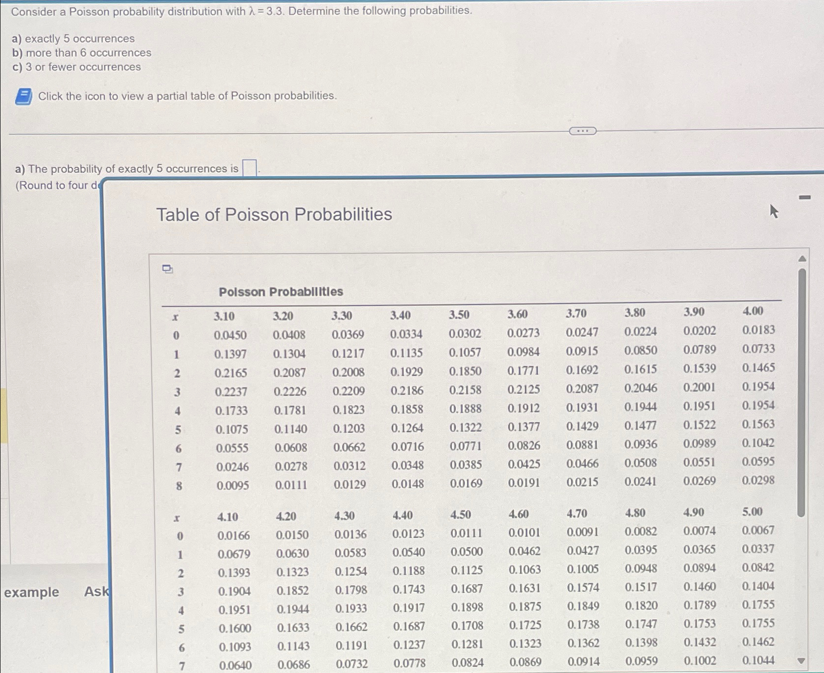 Solved Consider a Poisson probability distribution with | Chegg.com